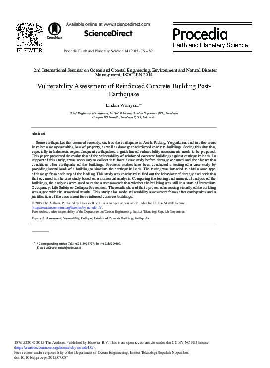 (PDF) Vulnerability assessment of reinforced concrete bridge structures ...