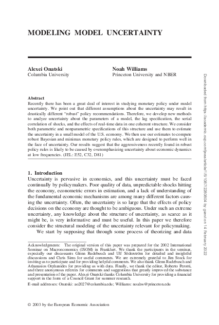 (PDF) Modeling Model Uncertainty