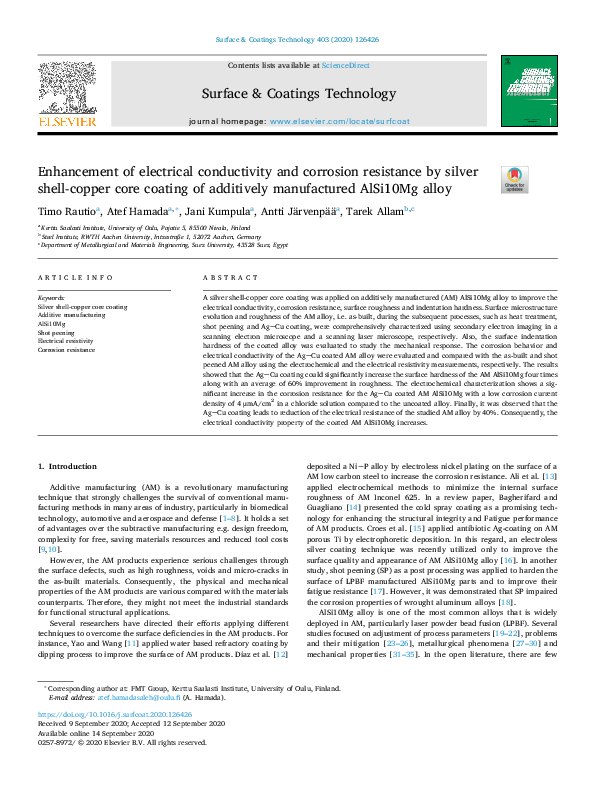 (PDF) Enhancement of electrical conductivity and corrosion resistance ...