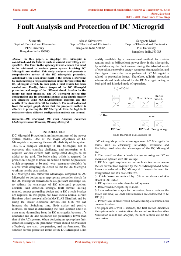 (PDF) Fault Analysis and Protection of DC Microgrid