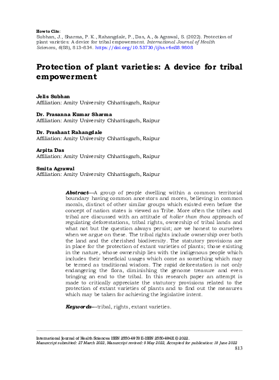 (PDF) Protection of plant varieties