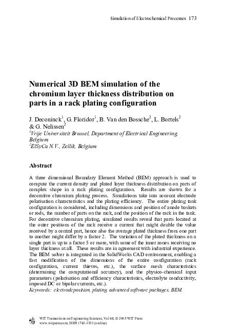 (PDF) Numerical 3D BEM Simulation Of TheChromium Layer Thickness ...