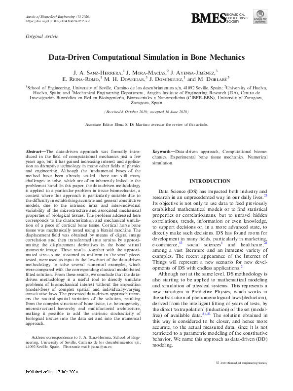 (PDF) Data-Driven Computational Simulation in Bone Mechanics