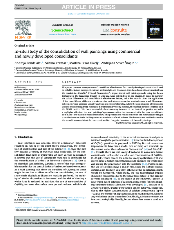 (PDF) In-situ study of the consolidation of wall paintings using ...
