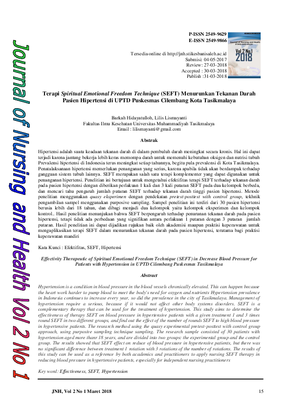 (PDF) Terapi Spiritual Emotional Freedom Technique (SEFT) Menurunkan ...