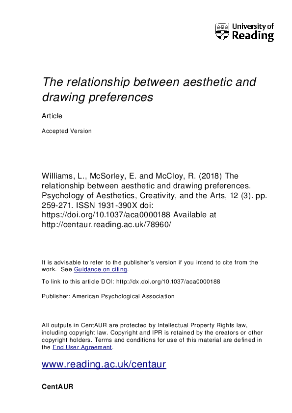 (PDF) The relationship between aesthetic and drawing preferences ...