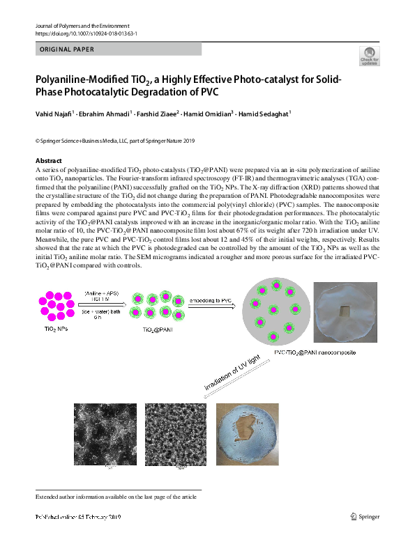 (PDF) Polyaniline-Modified TiO2, a Highly Effective Photo-catalyst for ...