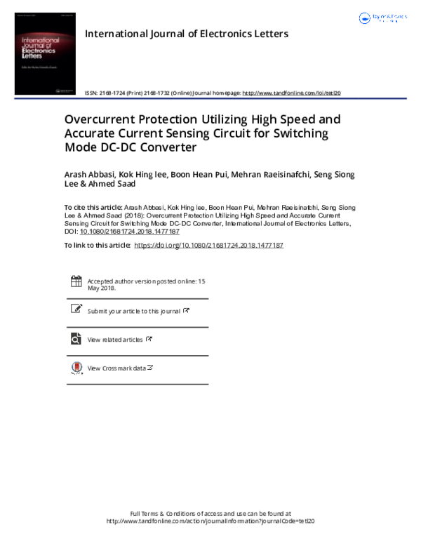 (PDF) Overcurrent protection utilising high speed and accurate current sensing circuit for ...
