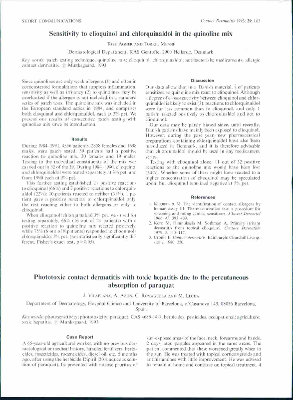 (PDF) Phototoxic contact dermatitis with toxic hepatitis due to the ...