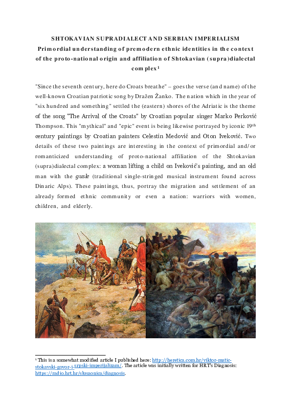 (PDF) Shtokavian supradialect and Serbian imperialism