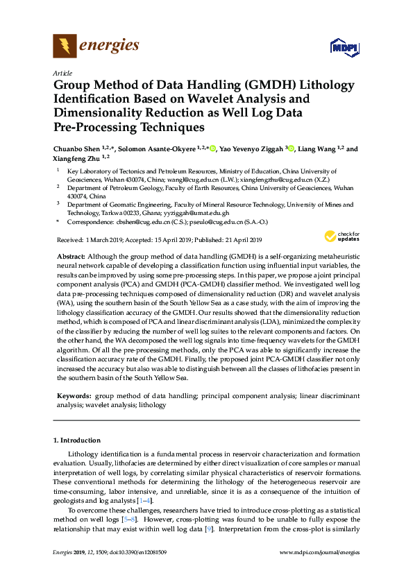 Pdf Group Method Of Data Handling Gmdh Lithology Identification Based On Wavelet Analysis