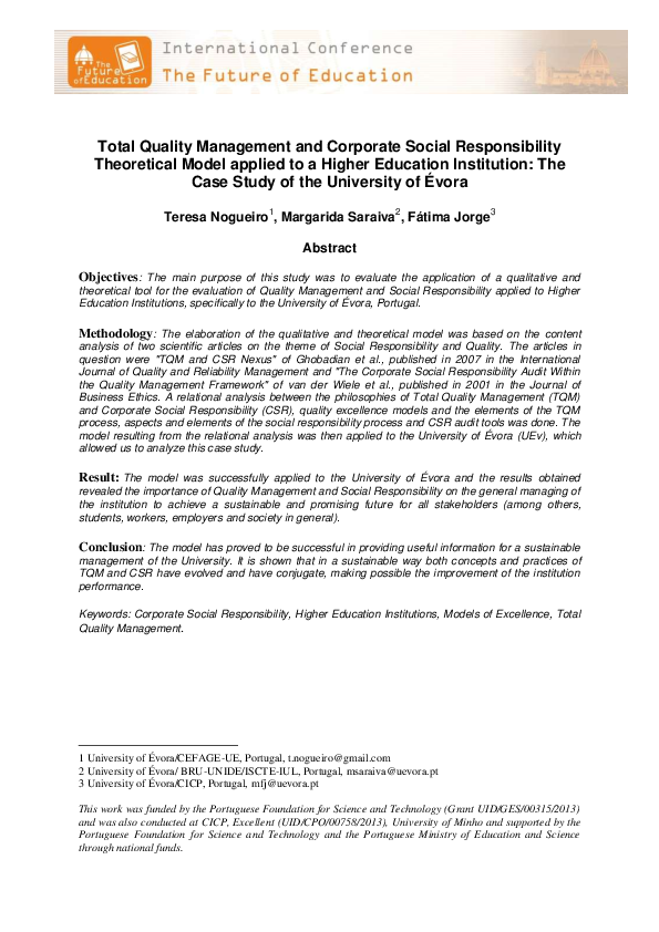 (PDF) Total Quality Management and Corporate Social Responsibility ...