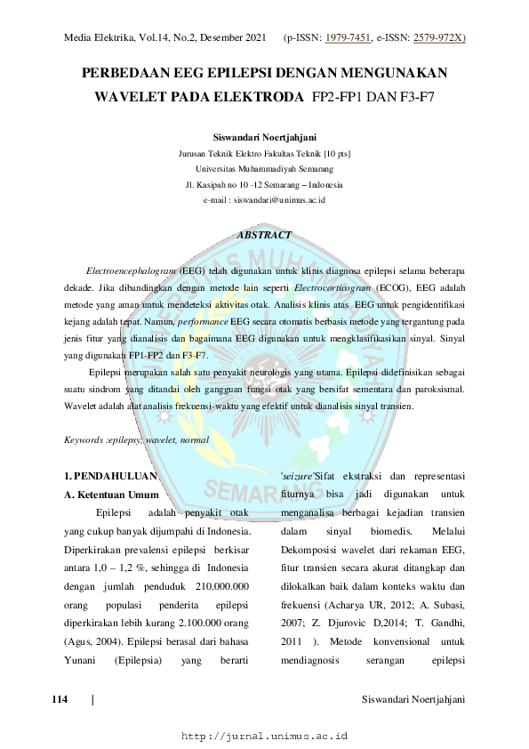 (PDF) Perbedaan Eeg Epilepsi Dengan Mengunakan Wavelet Pada Elektroda FP2-FP1 Dan F3-F7 ...