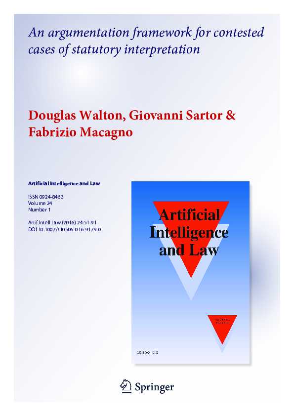 Pdf An Argumentation Framework For Contested Cases Of Statutory Interpretation