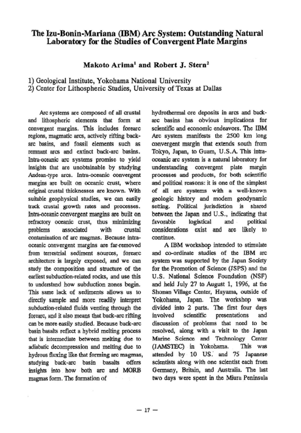 (PDF) The Izu-Bonin-Mariana (IBM) arc system: Outstanding natural ...
