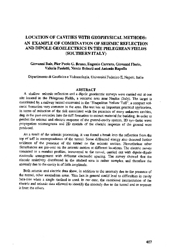 (PDF) Location of cavities with geophysical methods: An example of ...