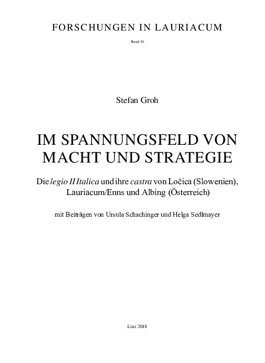 (PDF) Ločica, Lauriacum und Albing Die Grundrisse der castra legionis ...