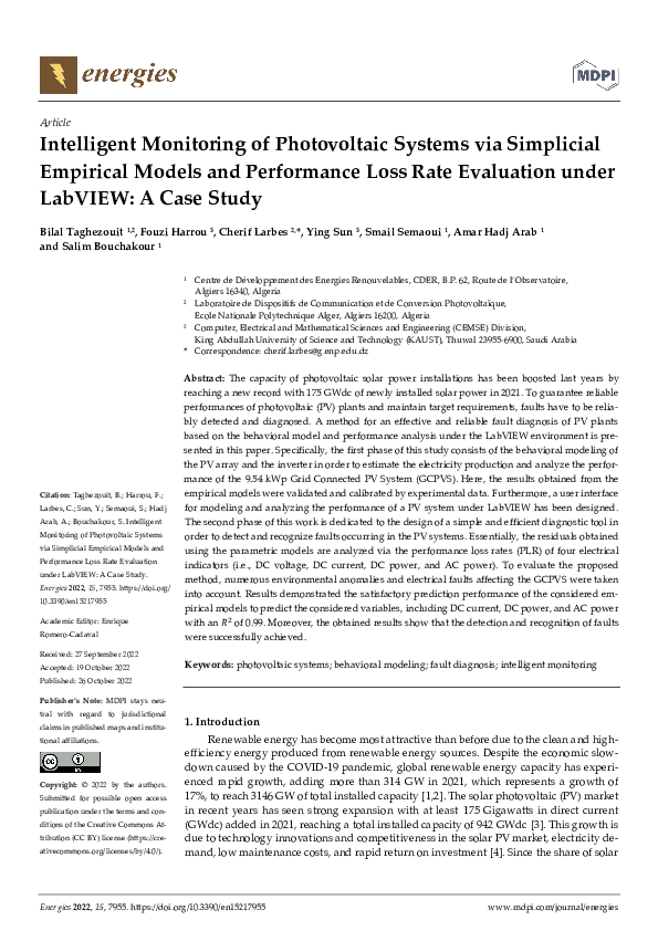 (PDF) Intelligent Monitoring of Photovoltaic Systems via Simplicial ...