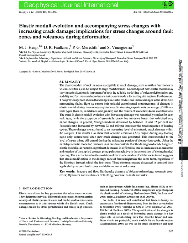 (PDF) Elastic moduli evolution and accompanying stress changes with ...