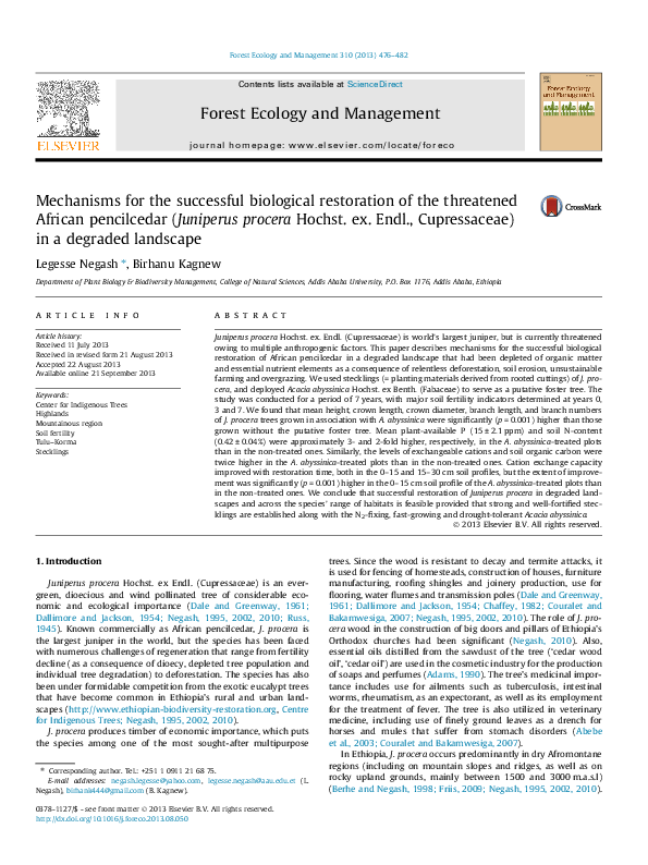 (PDF) Mechanisms for the successful biological restoration of the ...