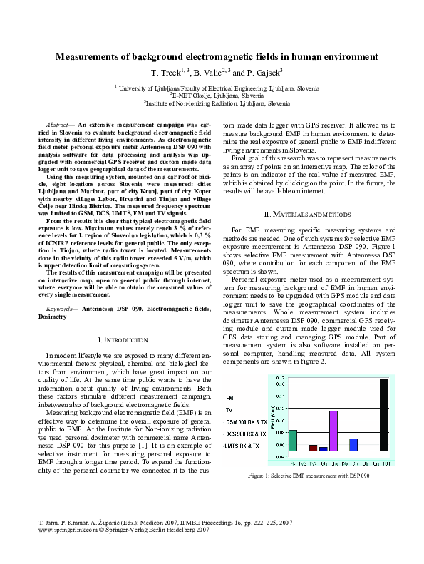 (PDF) Measurements of background electromagnetic fields in human ...