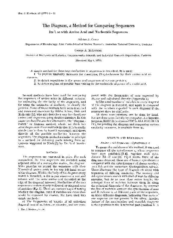 (PDF) The Diagram, a Method for Comparing Sequences. Its Use with Amino Acid and Nucleotide ...