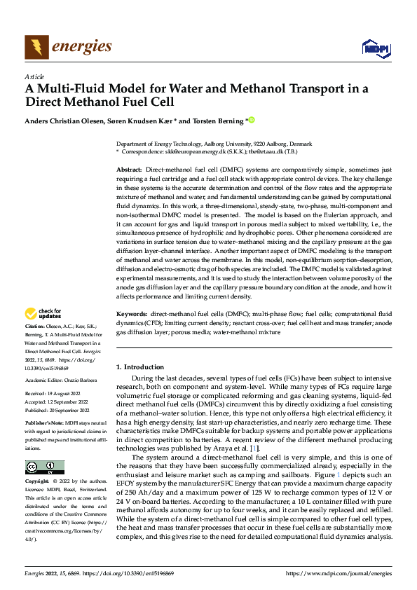 (PDF) A Multi-Fluid Model for Water and Methanol Transport in a Direct ...