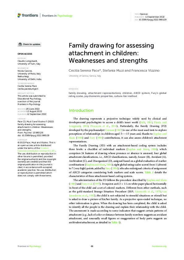 (PDF) Family drawing for assessing attachment in children: Weaknesses ...