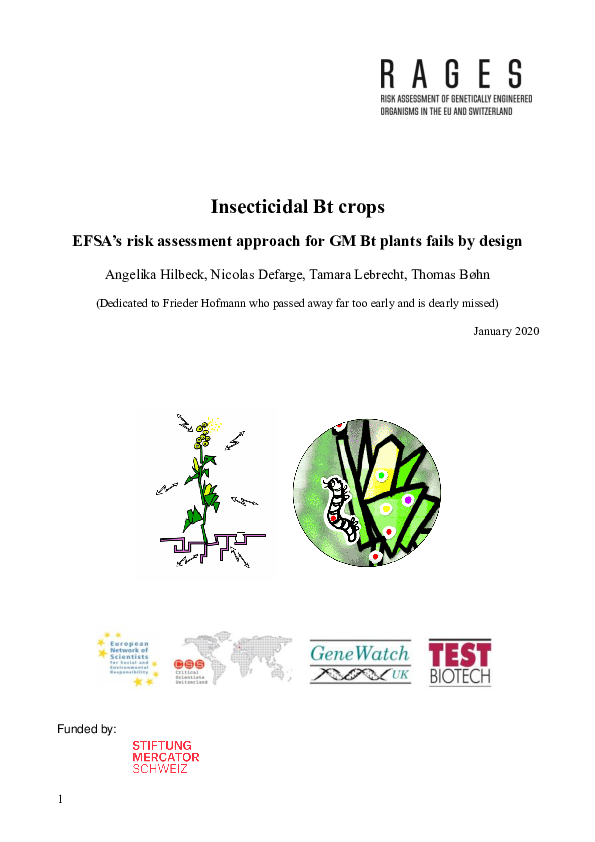(PDF) RAGES subreport: Insecticidal Bt crops. EFSA’s risk assessment ...