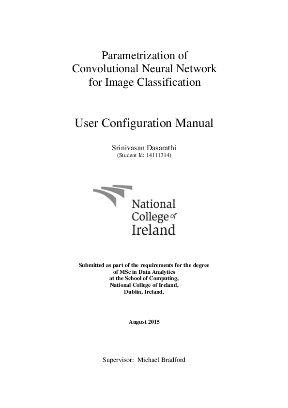 Pdf Parametrization Of Convolutional Neural Network For Image Classification