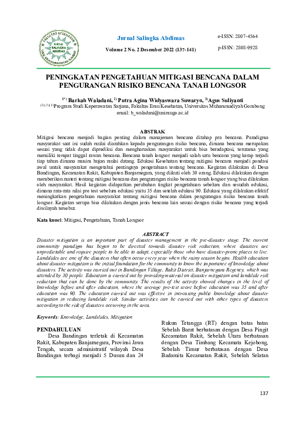 (PDF) Peningkatan Pengetahuan Mitigasi Bencana Dalam Pengurangan Risiko ...