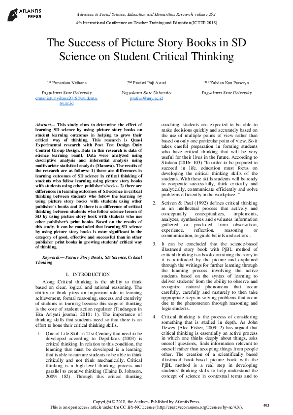 (PDF) The Success nof Picture Story Books in SD Science on Student ...