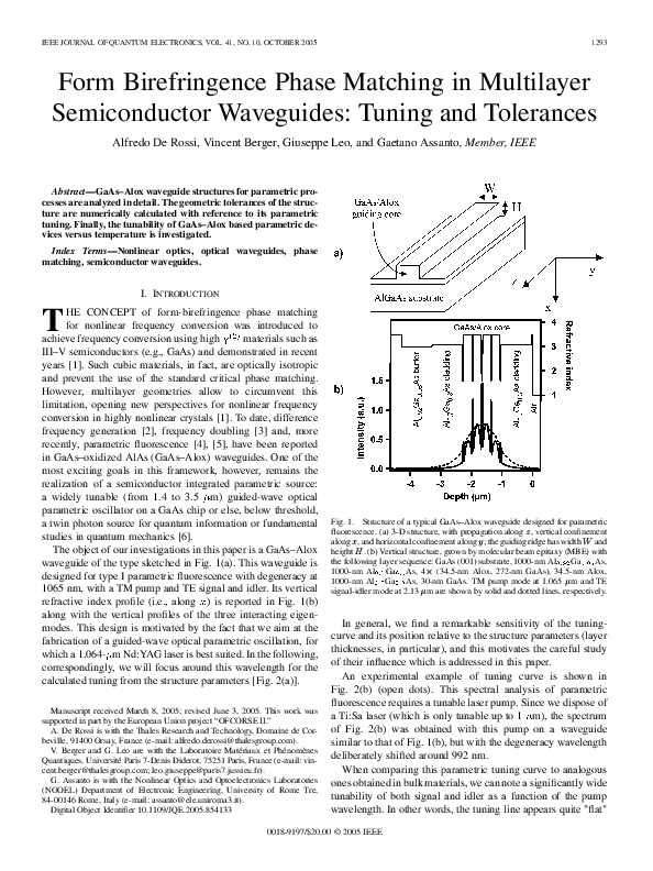 (PDF) Form birefringence phase matching in multilayer semiconductor ...