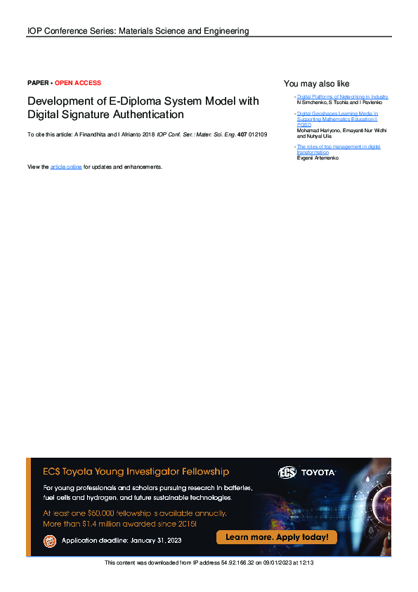 (PDF) Development of E-Diploma System Model with Digital Signature ...