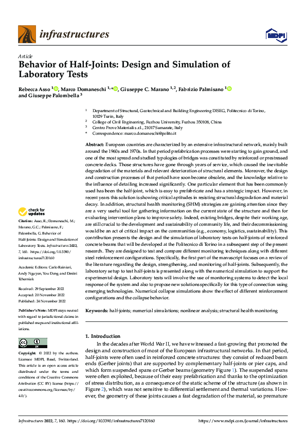 (PDF) Behavior of Half-Joints: Design and Simulation of Laboratory Tests
