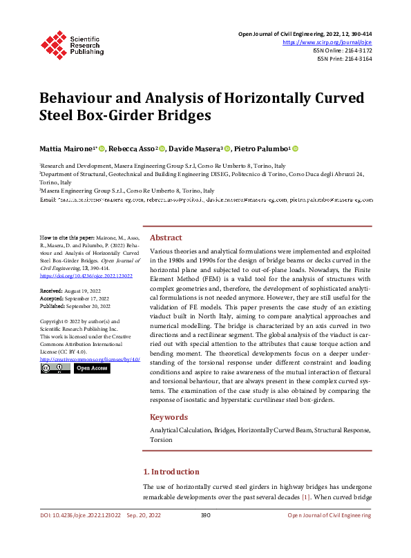 (PDF) Behaviour and Analysis of Horizontally Curved Steel Box-Girder ...
