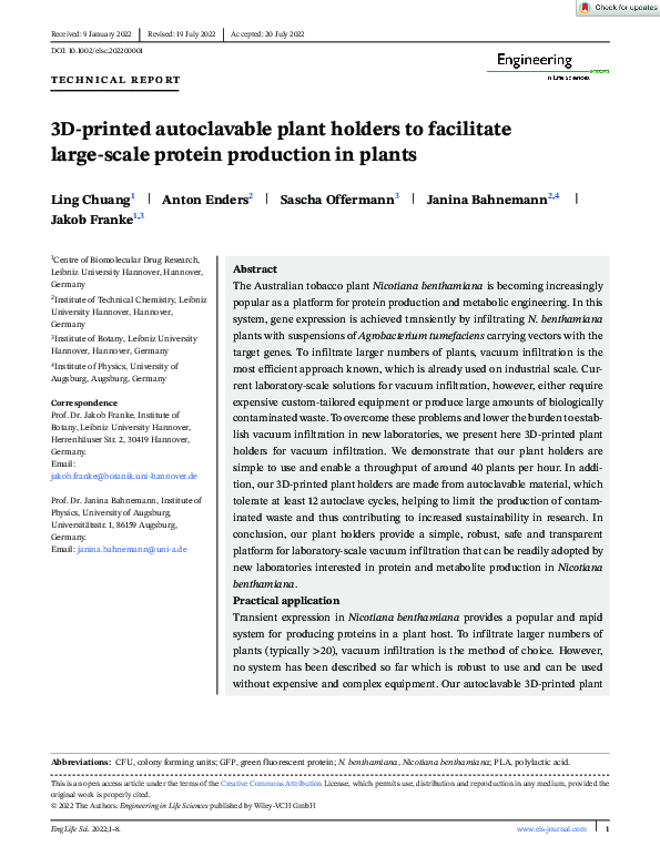 (PDF) 3D‐printed autoclavable plant holders to facilitate large‐scale ...