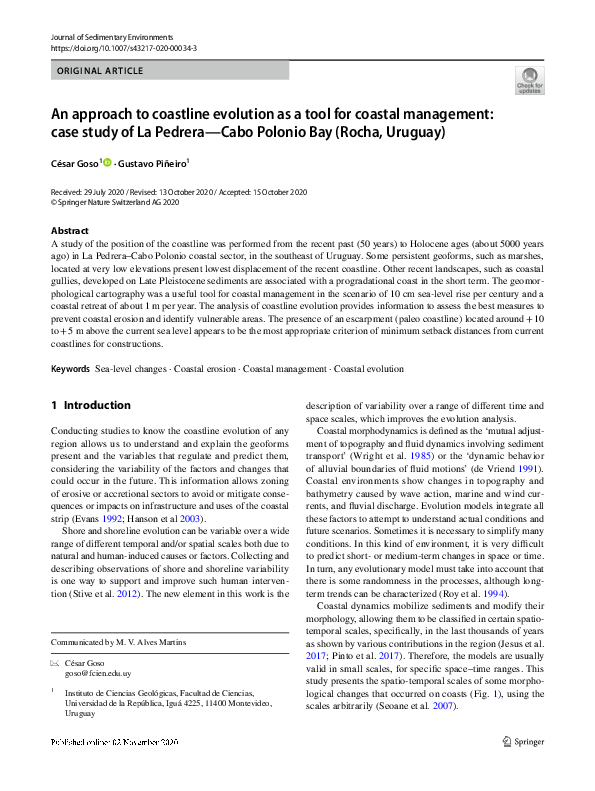 (PDF) An approach to coastline evolution as a tool for coastal ...