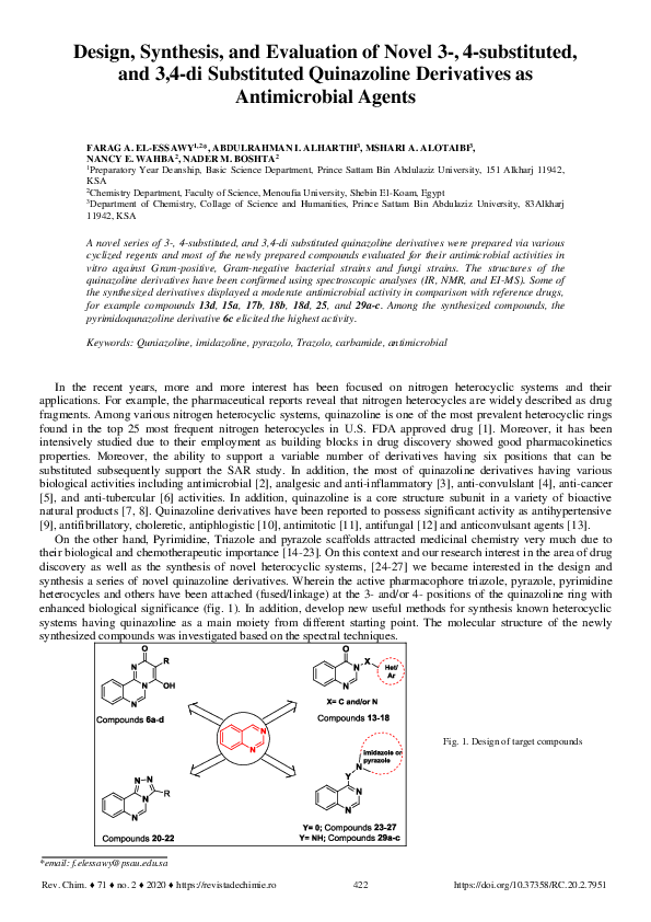 (PDF) Design, Synthesis, and Evaluation of Novel 3-, 4-substituted, and 3,4-di Substituted ...