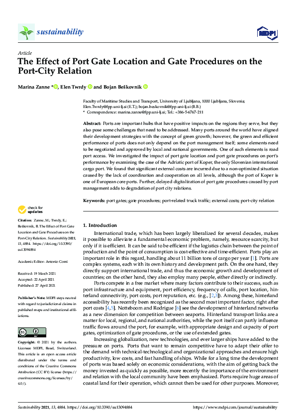 (PDF) The Effect of Port Gate Location and Gate Procedures on the Port ...