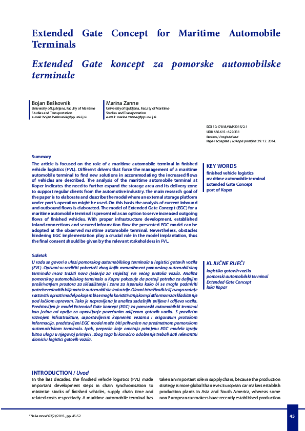 (PDF) Extended Gate Concept for Maritime Automobile Terminals