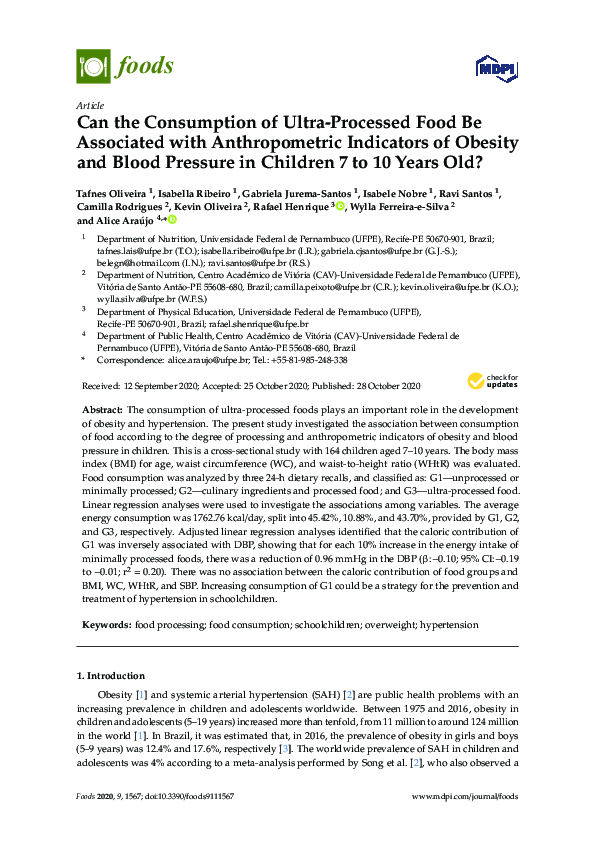 (PDF) Can the Consumption of Ultra-Processed Food Be Associated with Anthropometric Indicators ...