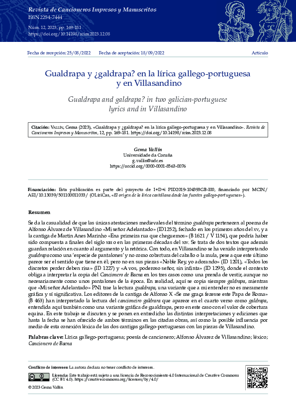 (PDF) Gualdrapa y ¿galdrapa? en la lírica gallego-portuguesa y en ...