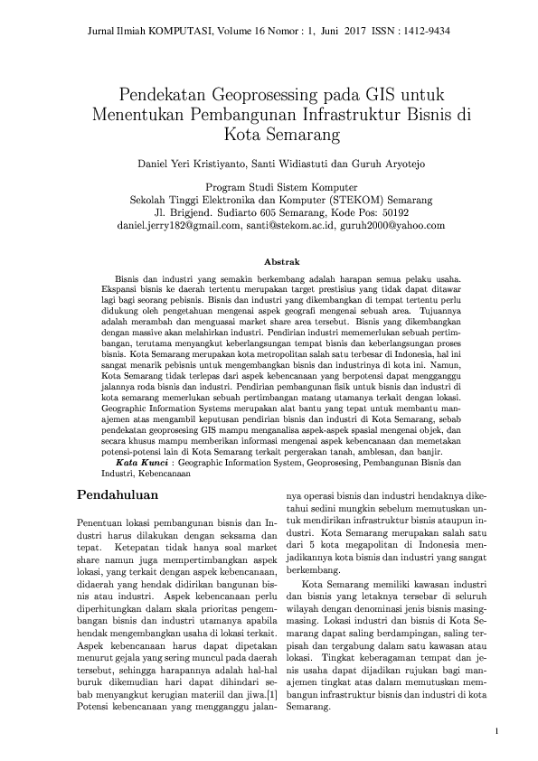(PDF) Pendekatan Geoprosessing pada GIS untuk Menentukan Pembangunan ...
