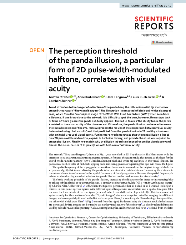 (PDF) The perception threshold of the panda illusion, a particular form ...