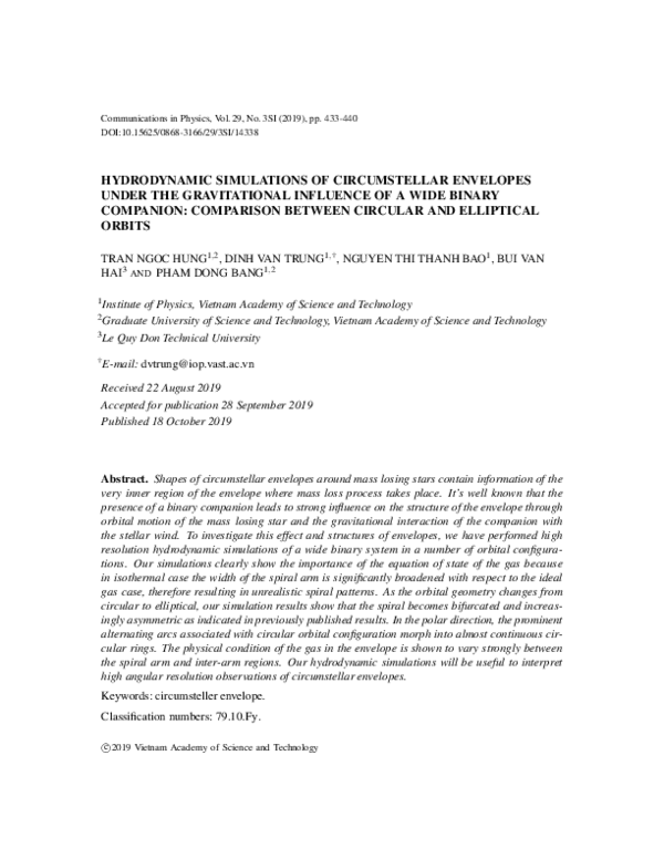 (PDF) Structure of the circumbinary envelopes of young binary stars ...