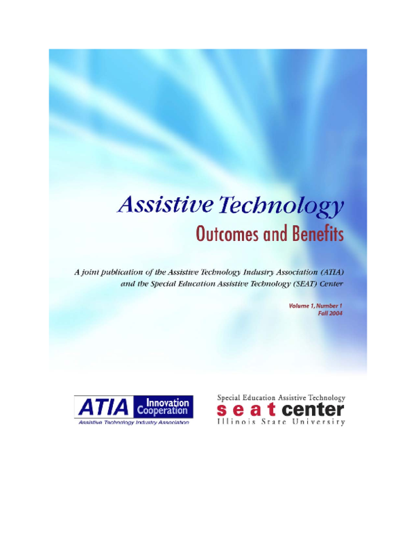 (PDF) Assistive Technology Outcomes and Benefits