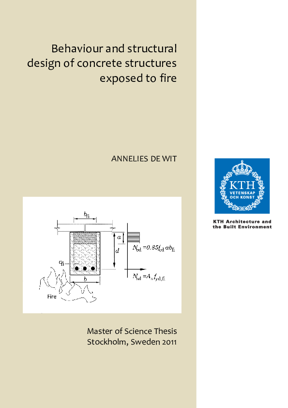 (PDF) Behaviour and structural design of concrete structures exposed to ...