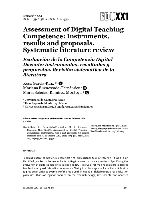 (PDF) Evaluación de la Competencia Digital Docente: instrumentos ...