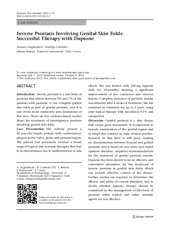 (PDF) Inverse Psoriasis Involving Genital Skin Folds: Successful ...